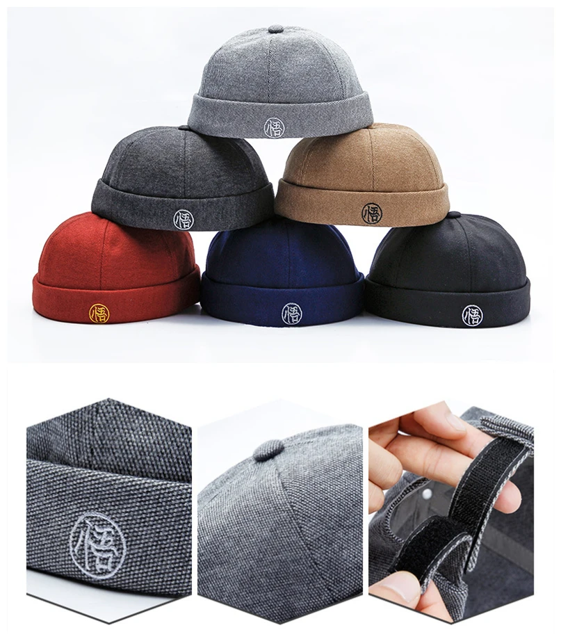 Adjustable Unisex Adult Retro Chinese Epiphany Style Rolled Cuff Skull ...