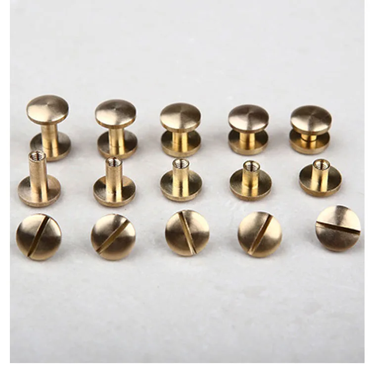 Wholesale Flat Domed Head Solid Brass Leather Belt Screw