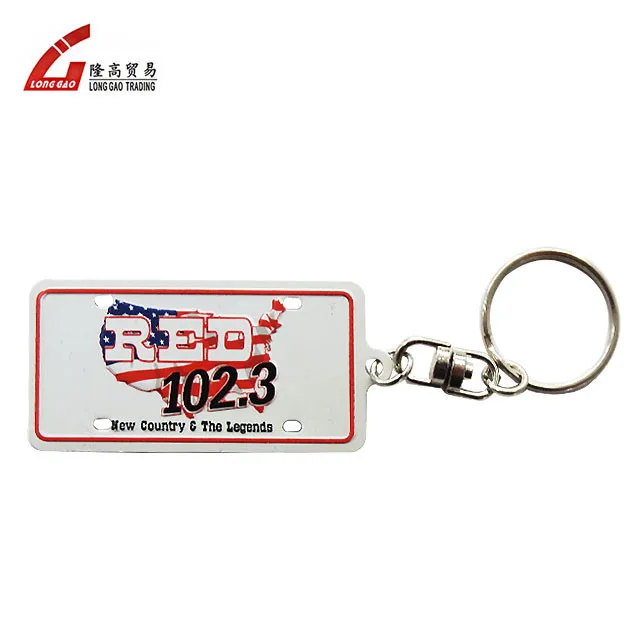 Custom Embossed Metal Car Number Plate Keychain - Personalized License ...