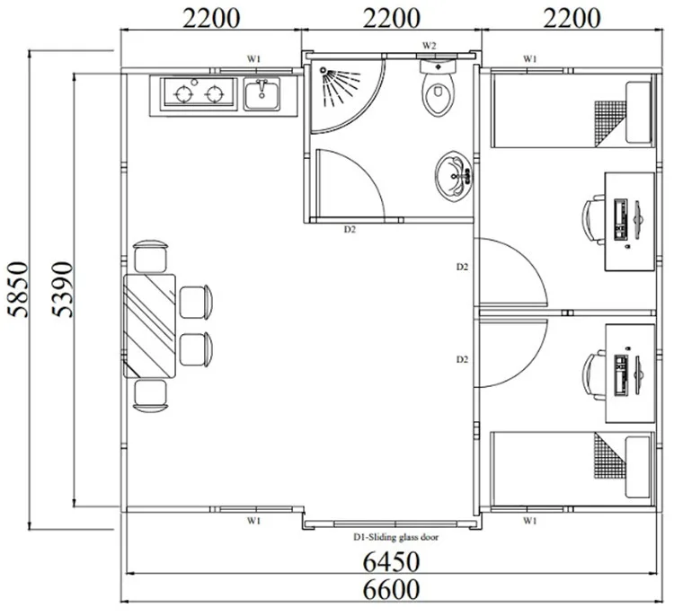 Eco-friendly Demountable Expandable Shelter Double Prefabricated ...