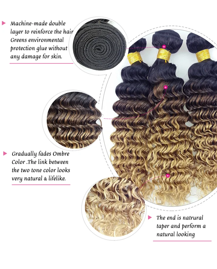 Remy Ombre Deep Wave Weave Wholesale Deep Wave Human Hair 3 Bundles,10a ...