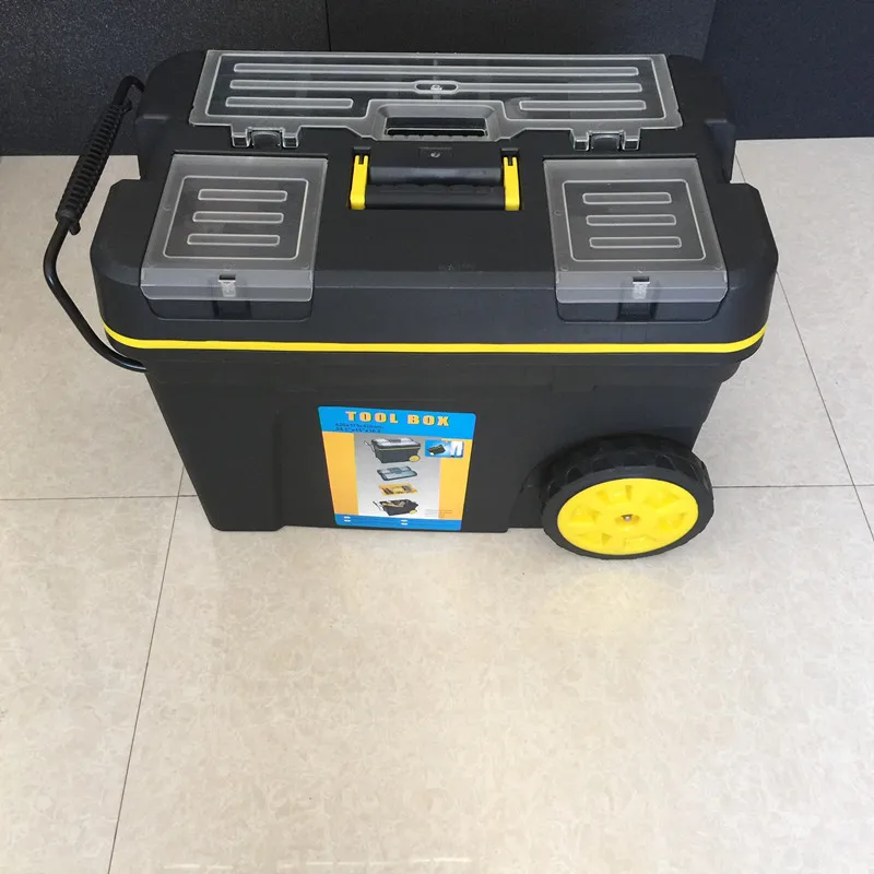 Heavy Duty Mobile Tool Storage Organizer Box with Flip-out Tray ...