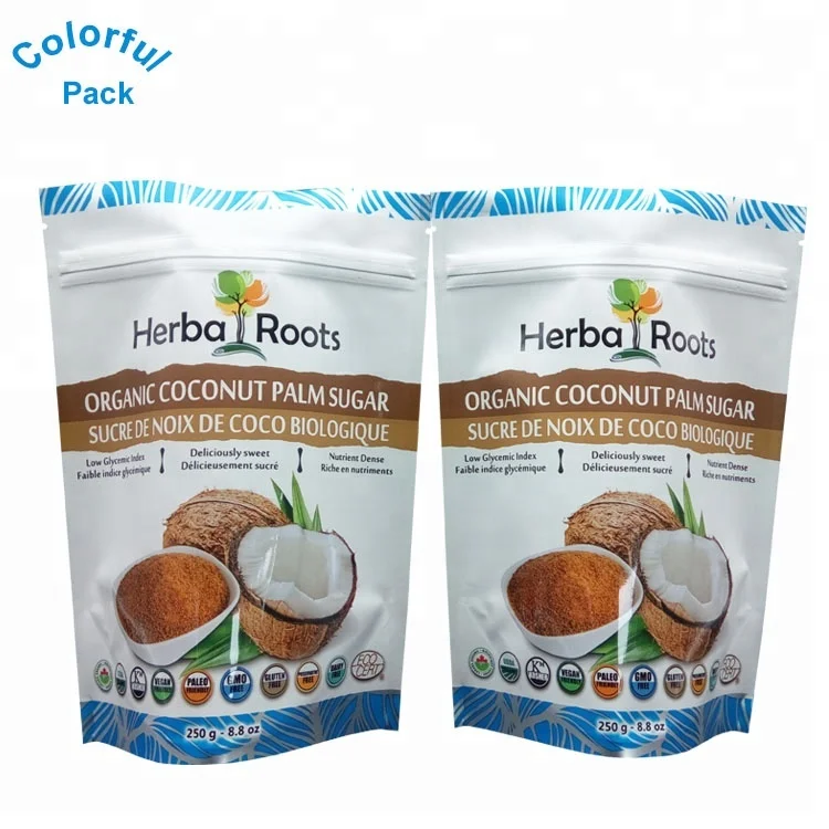 250g Resealable Sugar Packaging Coconut Can Sugar Bag Doypack Packaging ...