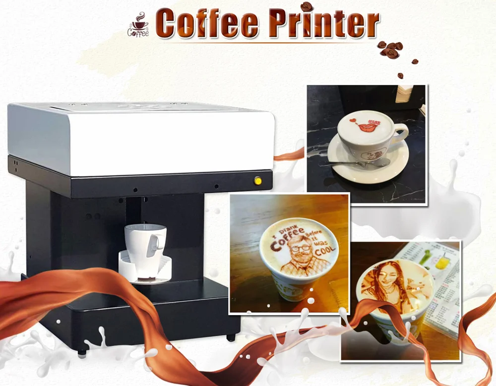 Syoon 1 Cups Latte Cake Selfie Art Printer Full Automatic Edible Ink ...