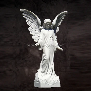 Standing Opening Wings Romantic Handmade Marble Guardian Angels - Buy ...