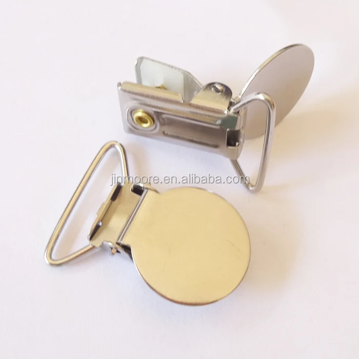 Round Face Stainless Steel Suspender Clip With Rectangle Insert Lead ...