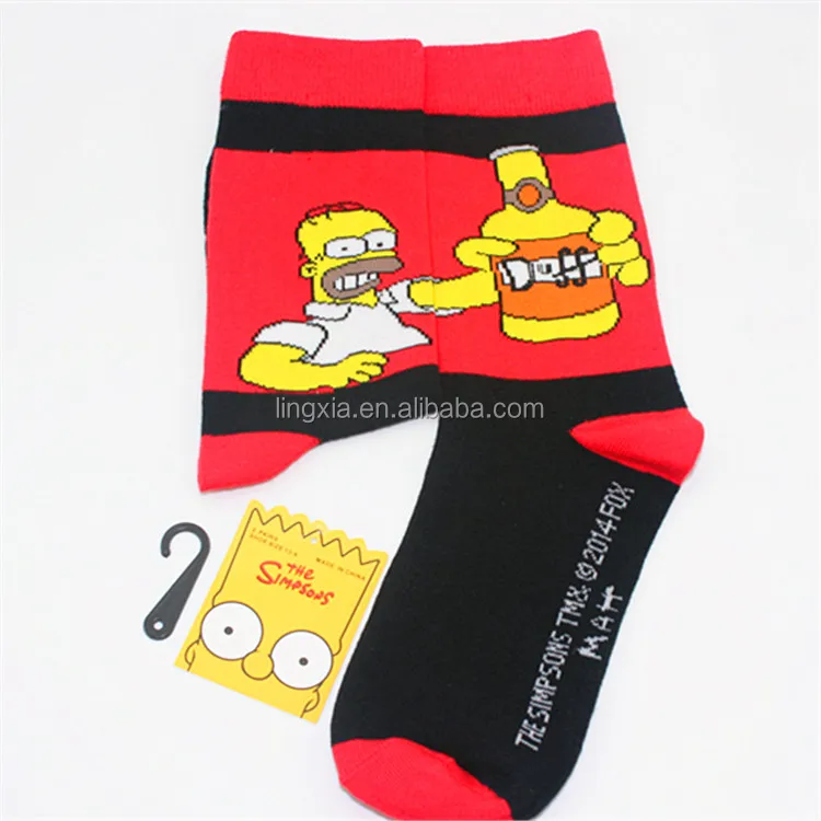 Simpsons Socks For Men Or Women Simpson Meias Men's Cartoon Themed ...
