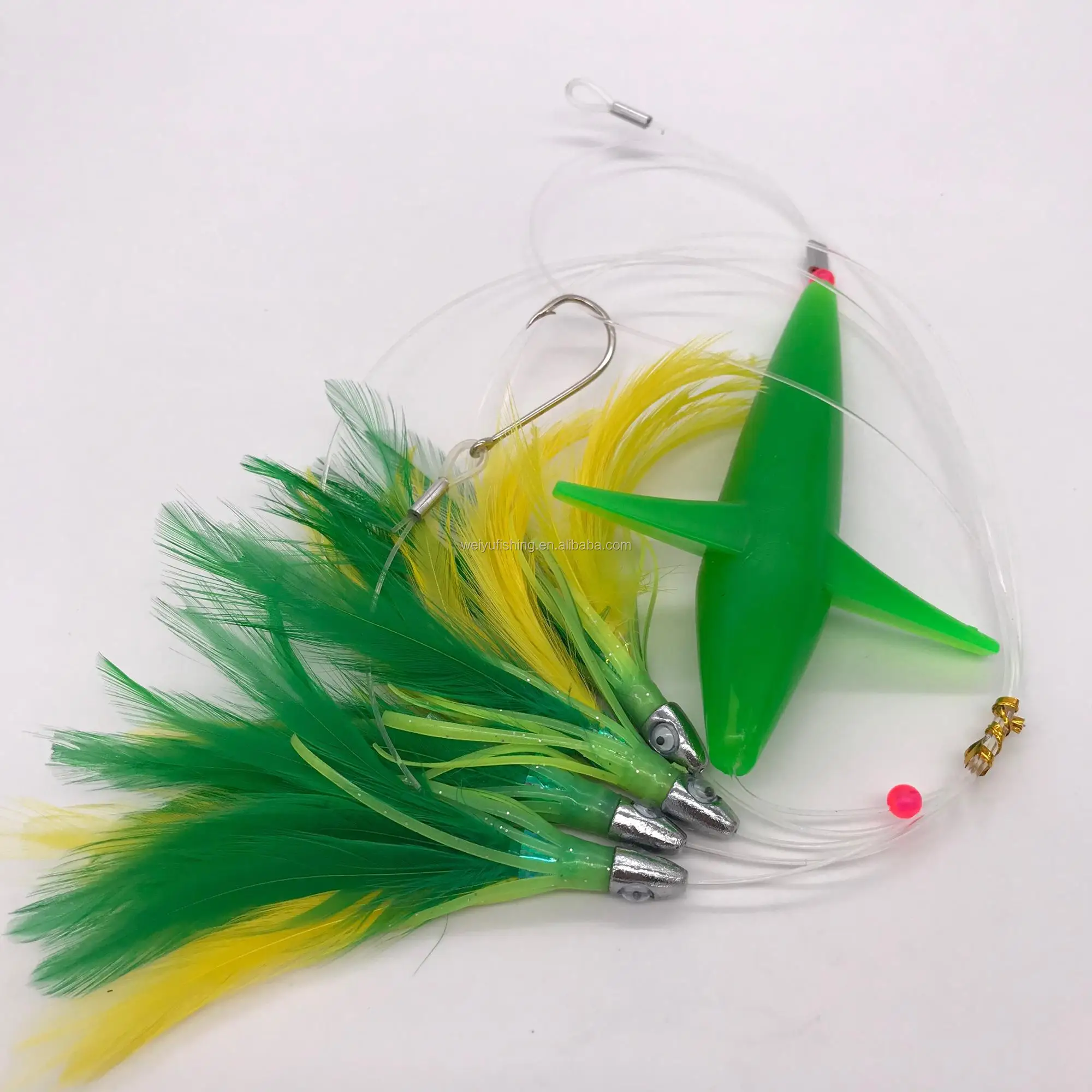 Tuna Feather Lead Jig Daisy Chain Saltwater Trolling Fishing Lure ...