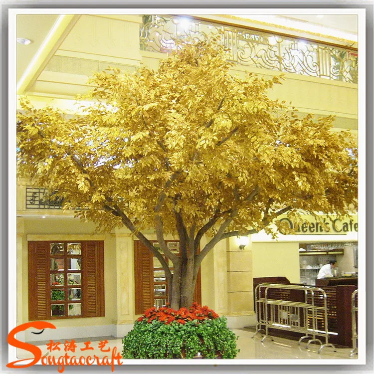 Artificial Golden Tree - Lifelike Bonsai for Indoor & Outdoor