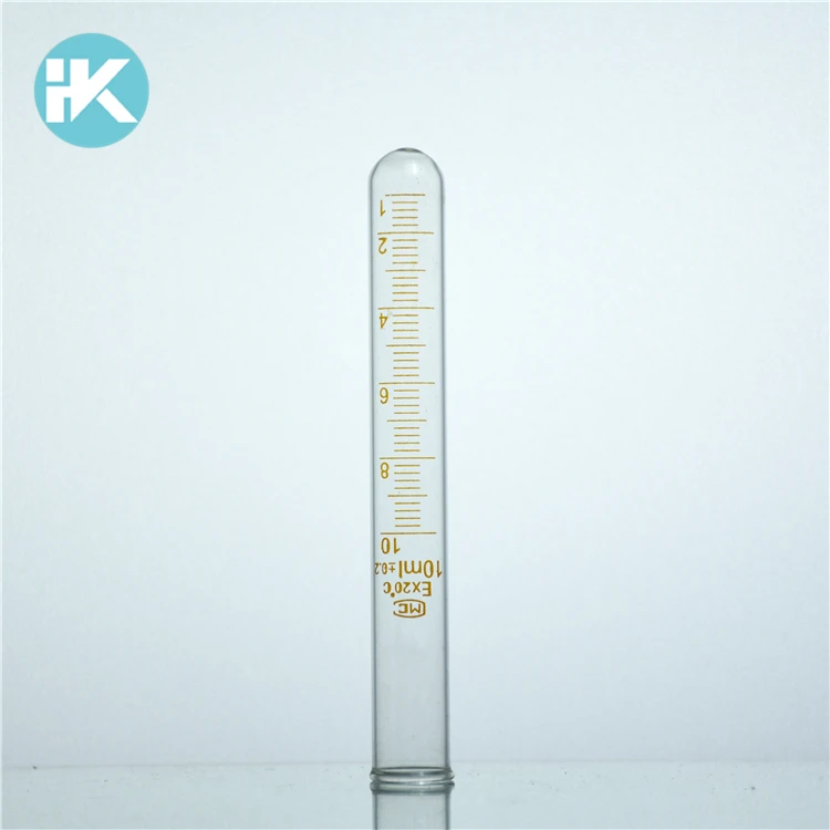 Huke Glass Graduated 20ml Test Tube - Lab Measuring Vial