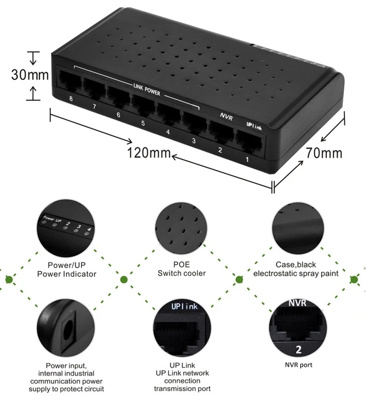 Gigabit 5v Poe Ethernet Switch 5p For Ieee802.3at Powered Device - Buy ...