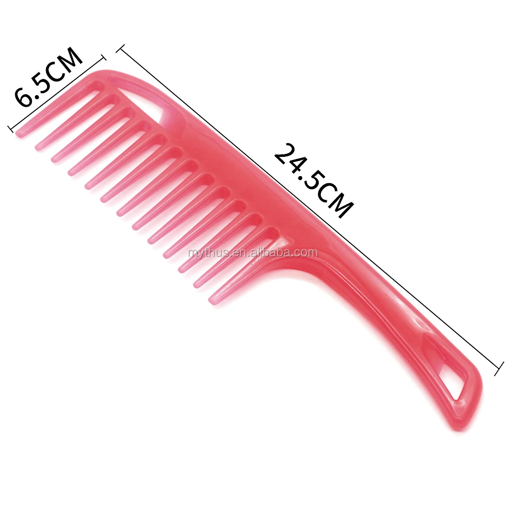Durable Plastic Hair Comb with Wide Teeth for Long Hair