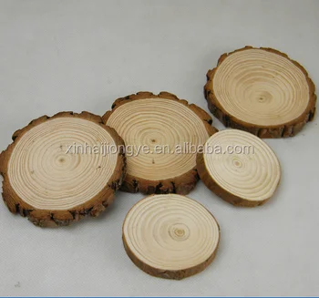 Round Wood Cut Pieces Natural Decoration Wood Log Craft Slice - Buy ...