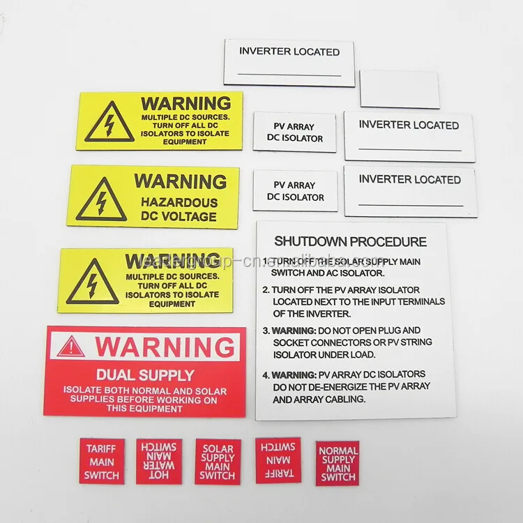 100 Sets(15 Pcs/set) = 1 Lot High Quality Solar Warning Label,Abs Pv ...