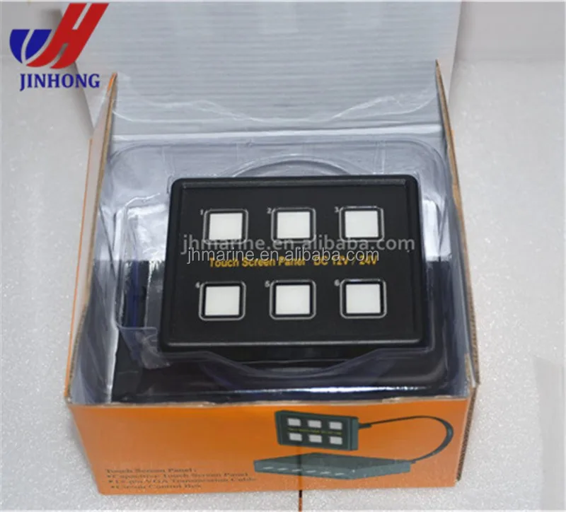 6 Gang Led Back Capacitive Touch Screen Panel Boat Caravan Switch Panel ...