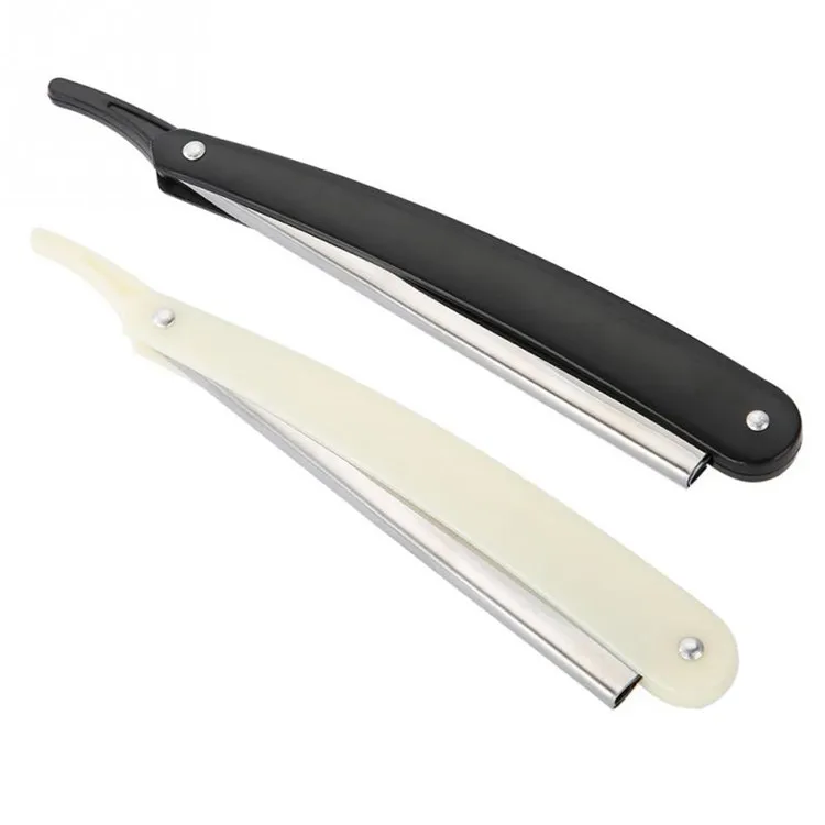 Plastic Handle Barber Straight Razor with Smooth Swing Lock Opener