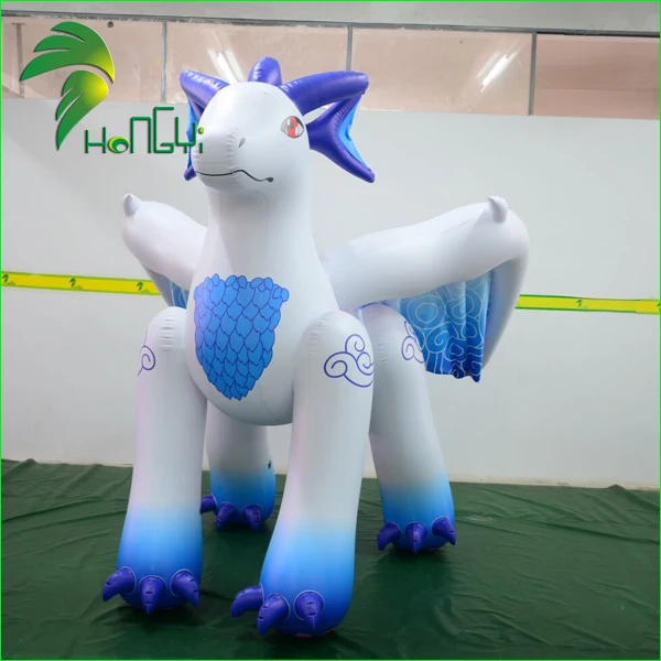 Durable 0.4mm PVC White Inflatable Zenith Dragon with Wings