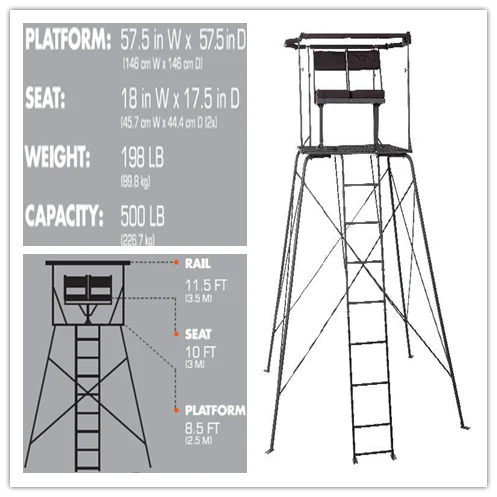 New Style Treestand - 10ft Two Man Tripod Tree Stand