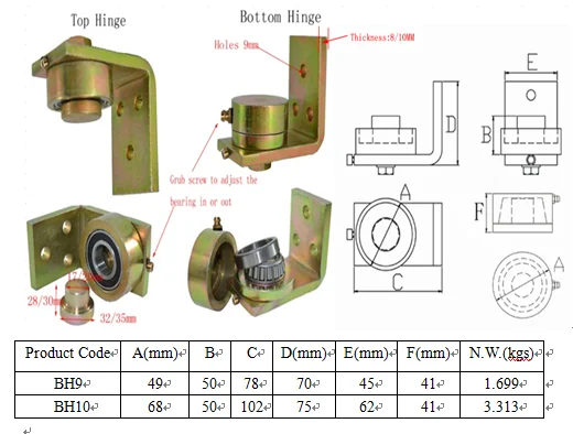 Swing Gate Top And Bottom Load Bearing Weld On Nut Hinge - Buy Bearing ...