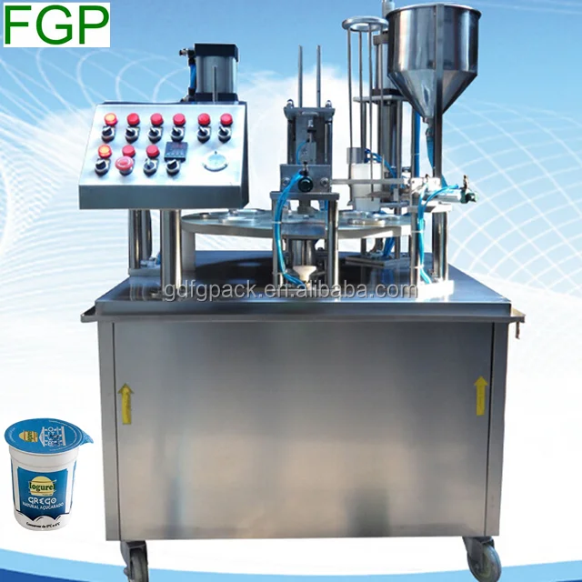 Small Production Rotary Butter Tub/cup Filling And Sealing Machine With ...