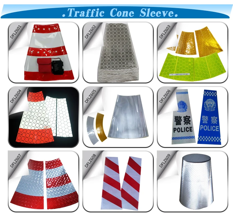 EN13422 Standards Reflective Safety Traffic Cone Sleeves for UK
