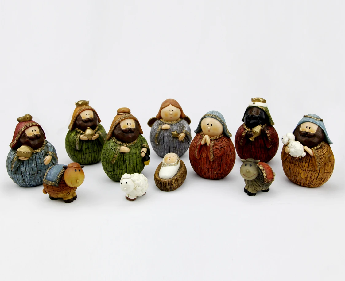 Hand Painted Cute Cartoon Nativity Set For Kids - Buy Cartoon Nativity ...