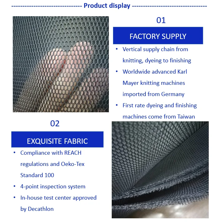 150gsm Light Weight Honeycomb Polyester 3D Mesh Fabric