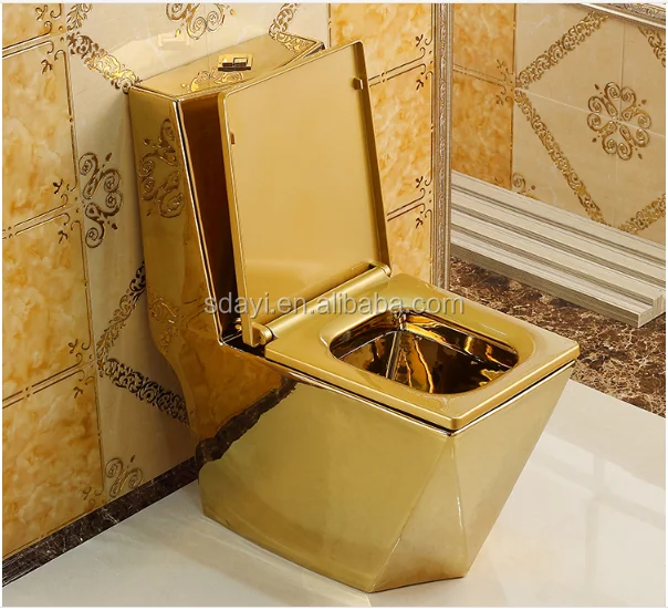 Golden Design Bathroom Wc One Piece Washdown Gold Color Toilet Bowl ...