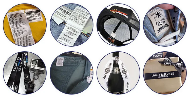 100% Polyester Satin Label Printing Washing Instruction Satin Cloth ...