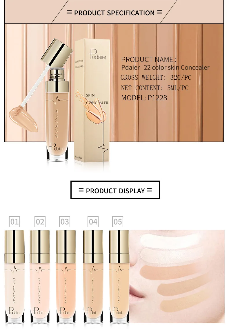 Pudaier Concealer Spots on Face - 22 Colors & Nutritious