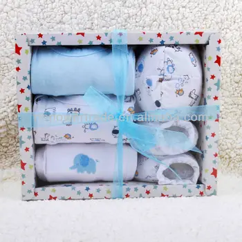 Baby 5pcs Clothing Gift Set Box/baby Wear/cotton Newborn Baby Clothing ...