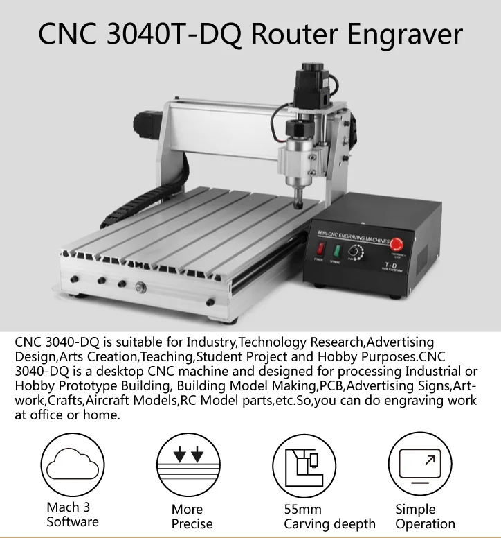 Cnc 4 Axis 3040 Router Wooden Engrave Drilling And Milling Machine From ...