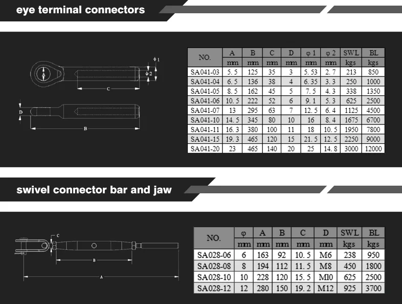 Stainless Steel Swage Eye Terminal Thread Terminal Swage Threaded ...