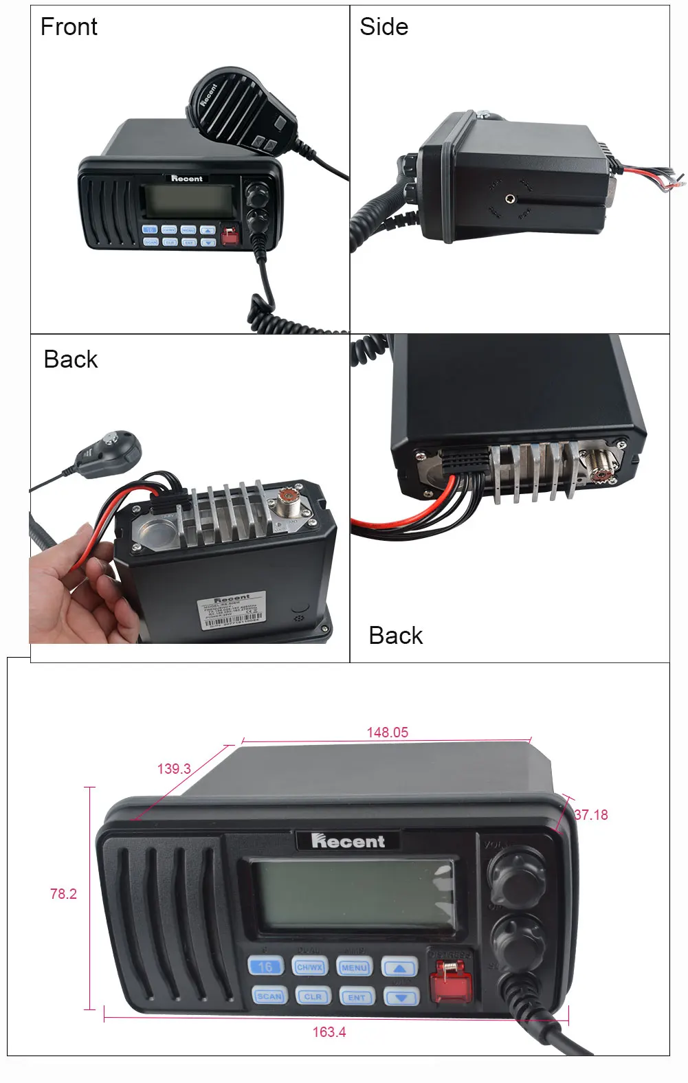 RS-508M VHF Marine Transceiver - Class B DSC Walkie Talkie