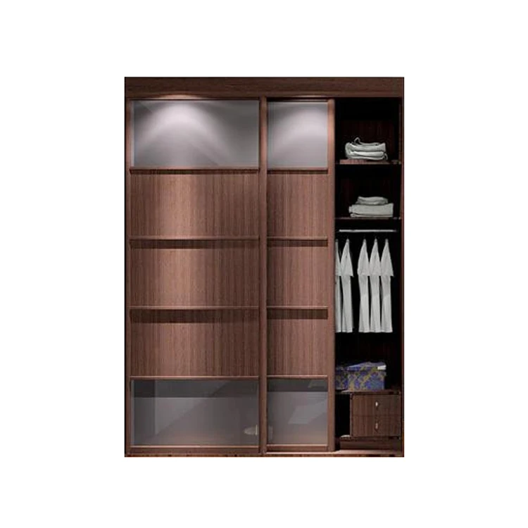 Small Wooden Almirah Design for Bedroom - Sliding Door