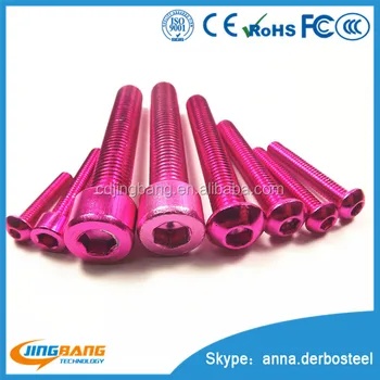 Red Colored Customize Anodized Aluminum M4 Bolt,Bolts Wheels - Buy ...