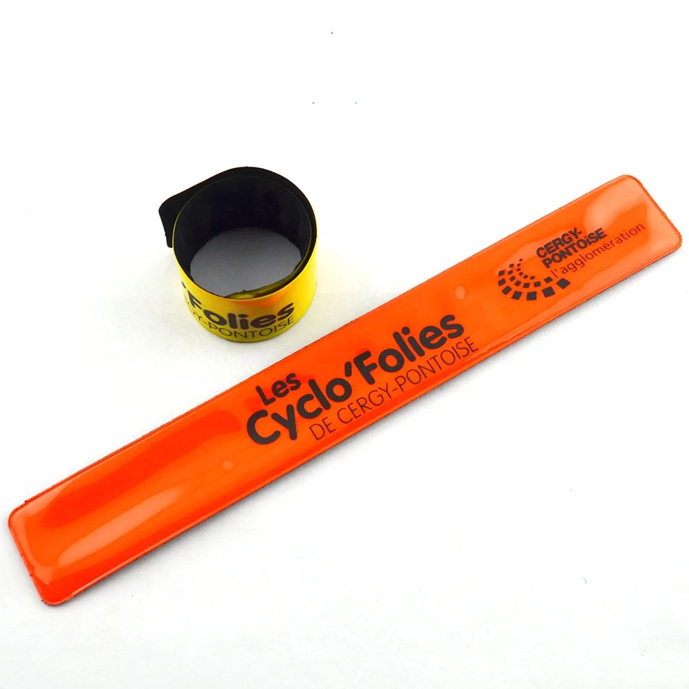 Reflective PVC Slap Arm Ankle Hand Wrist Snap Band - Customizable