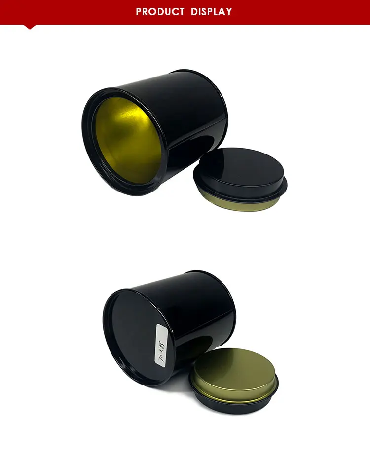 Sealed 30g Black Tea Tin Box Round Tin Can Tea Insert Metal Inner Lid ...