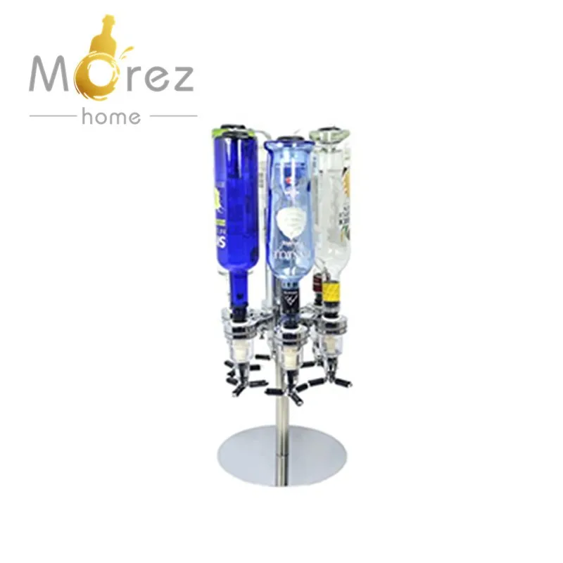 Morezhome High Quality 6-Bottle Revolving Alcohol Caddy Liquor Holder ...