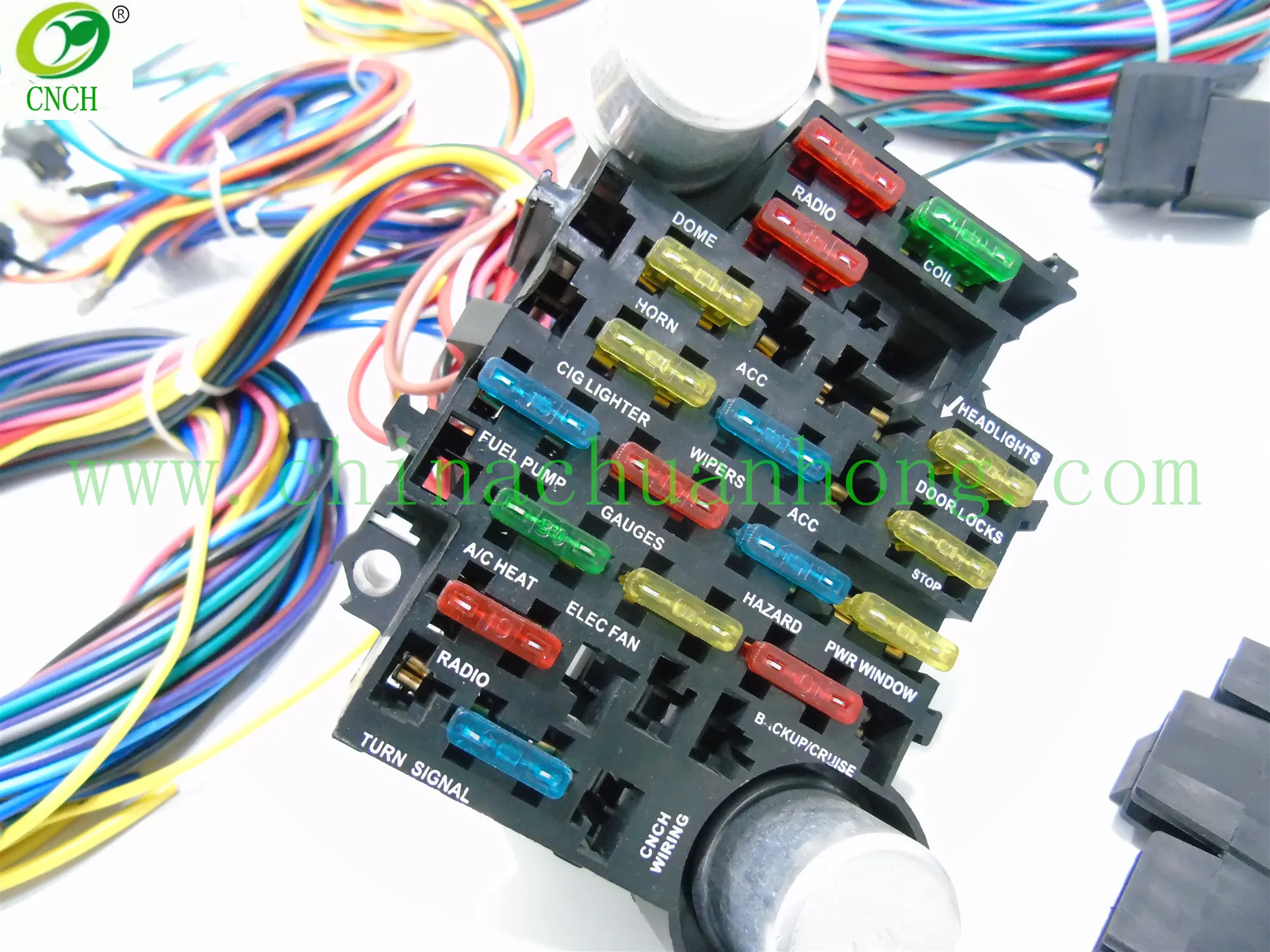 21 Circuit Universal Wire Harness Braided Wire Shield 21 Fuse 12v ...