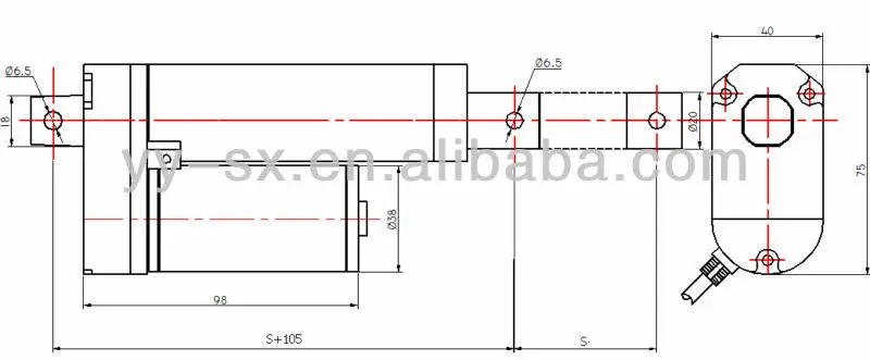 Electric Motor - Linear Actuator for Cabinet Door Opener