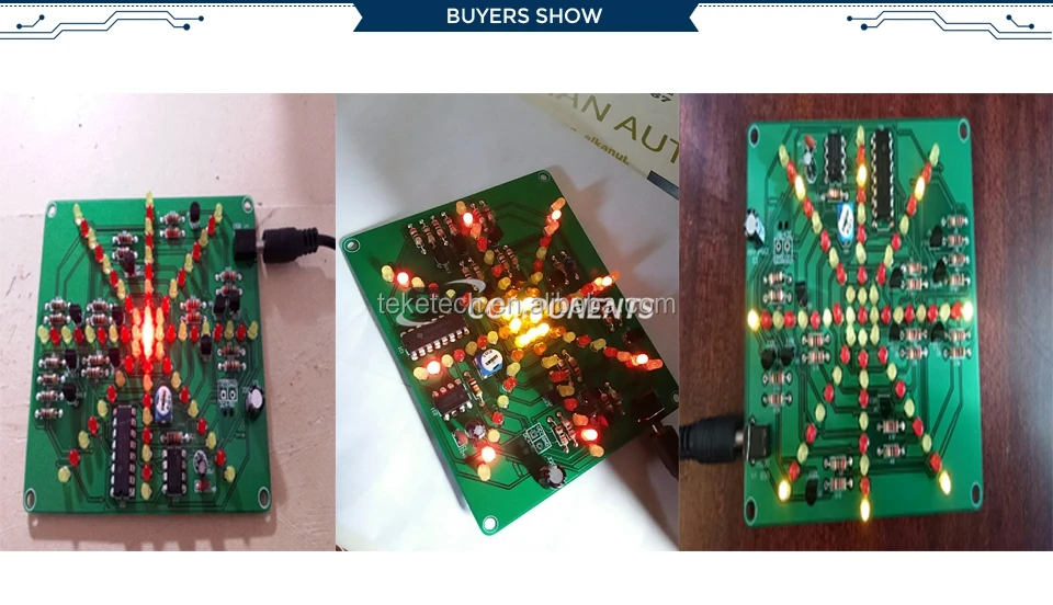 Diy Kit Flash Light Pcb Board 73 Leds Red Yellow Dual-color Flashing ...