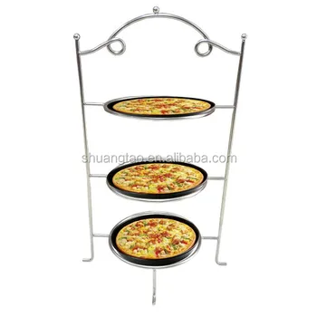3-tier Metal Serving Plate Stand Frame High Tea Desserts Pizza Rack ...