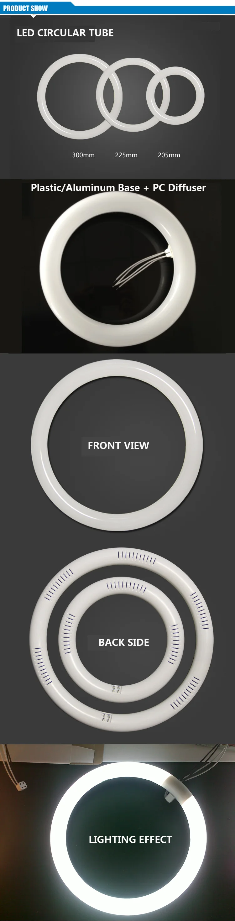 T8 Aluminum Plastic Led Circular Circle Ring Light - Buy T8 Led Circle ...