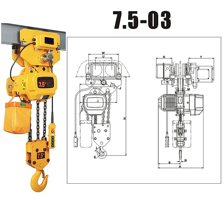 10 Ton Futaba Electric Chain Hoist Price for Turkey