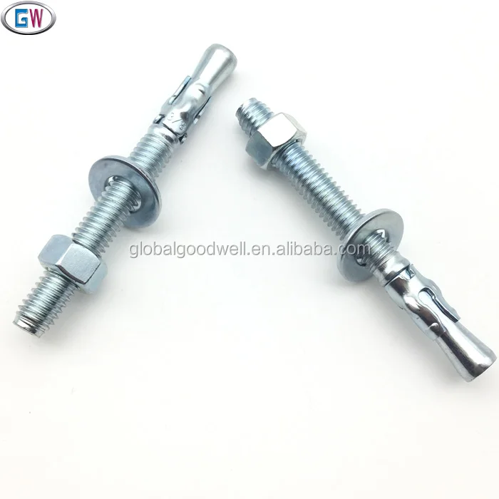 M8 M10 M12 M16 M20 M24 Carbon Staal Zink Plaat Wig Anker Bolt Wedge ...