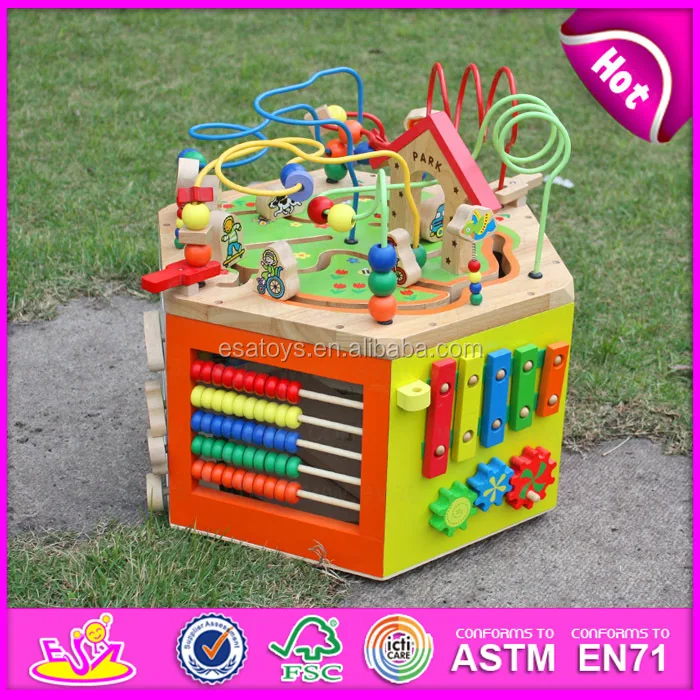 En71 Kids Activity Cube Maze Toy,Multifunctional Wooden Beads Maze Toy ...