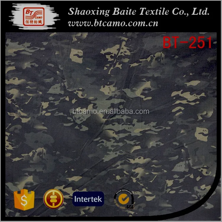 Cvc 50/50 Black Multicam Ripstop Camouflage Fabric Bt-251 - Buy ...