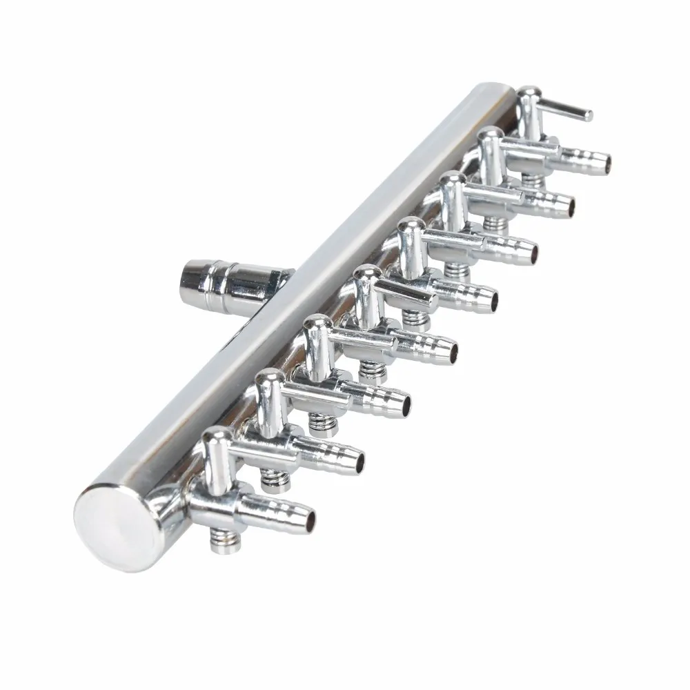 8-way Aquarium Air Flow Control Lever Valve Chromium Copper Distributor ...
