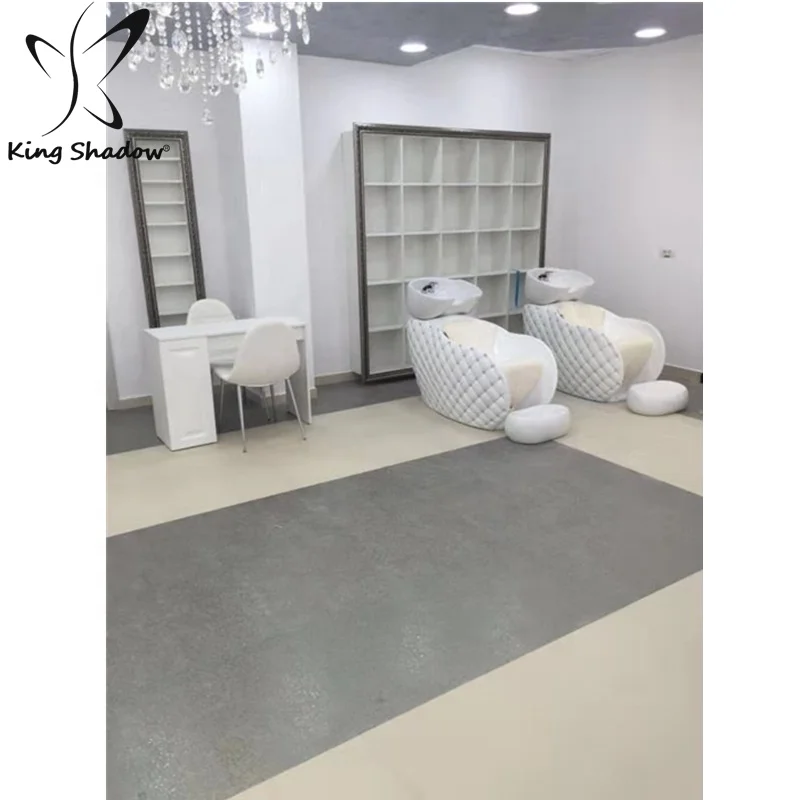 Saloon Hair Washing Basins Barber Shop Shampoo Bed With White Diamond ...